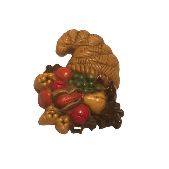 Hallmark | Jewelry | Vintage Hallmark Thanksgiving Cornucopia Pin ...